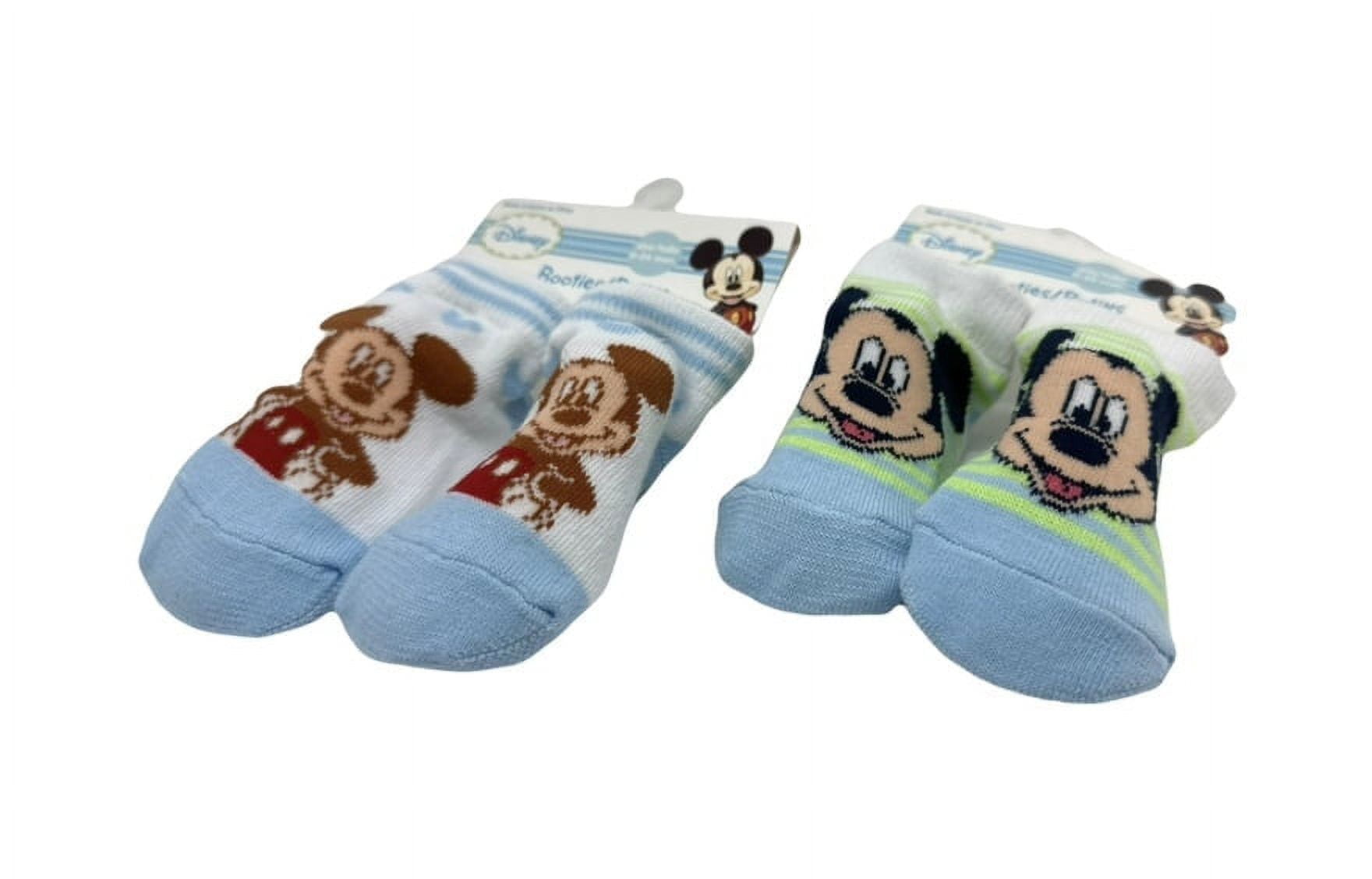 2pk Disney Mickey Mouse Booties Baby Socks (astd colors) - Walmart.com