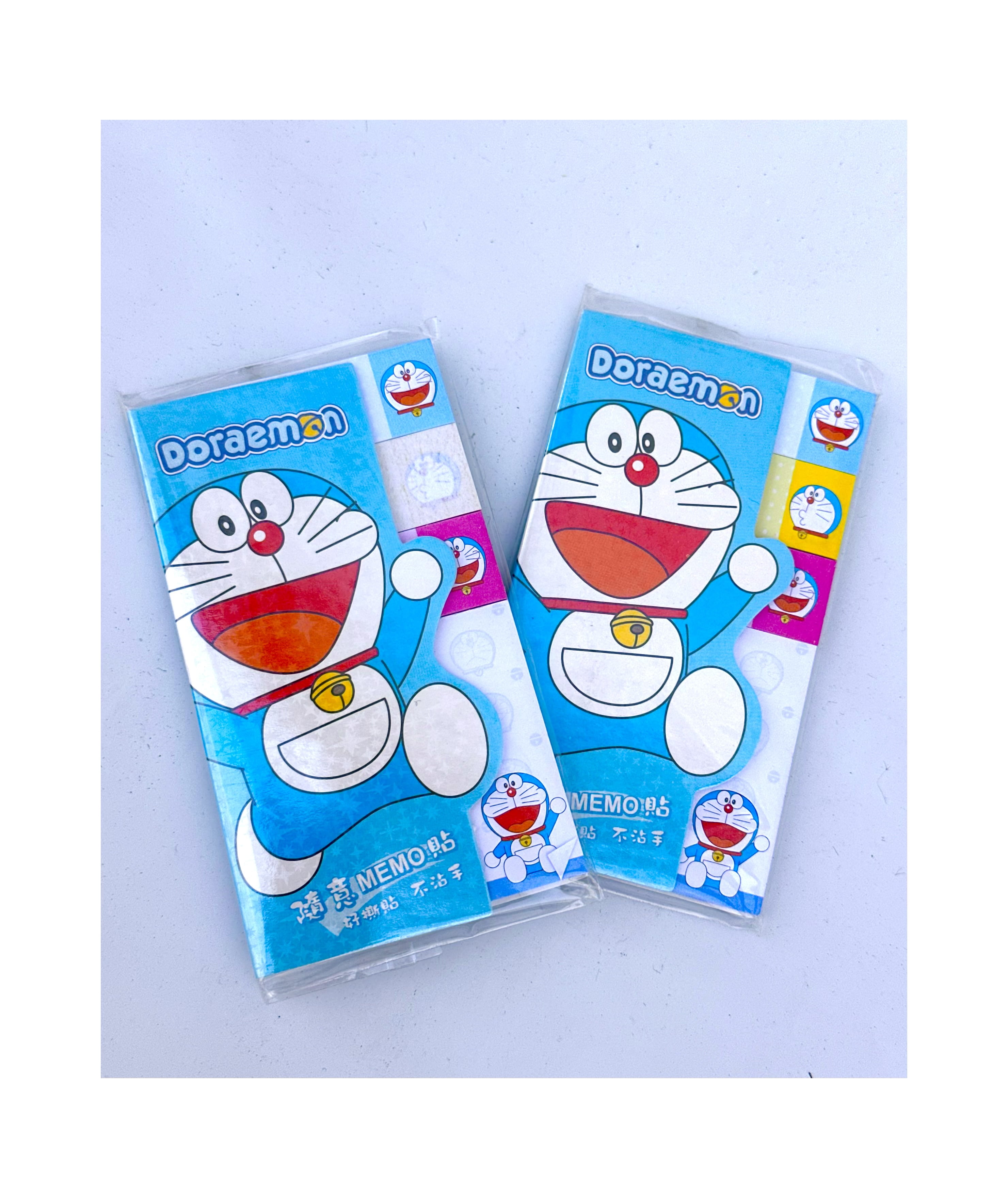 2pk Doraemon Yellow, Pink and Light Blue Memo Sticky Notes (3 Thin & 1 ...