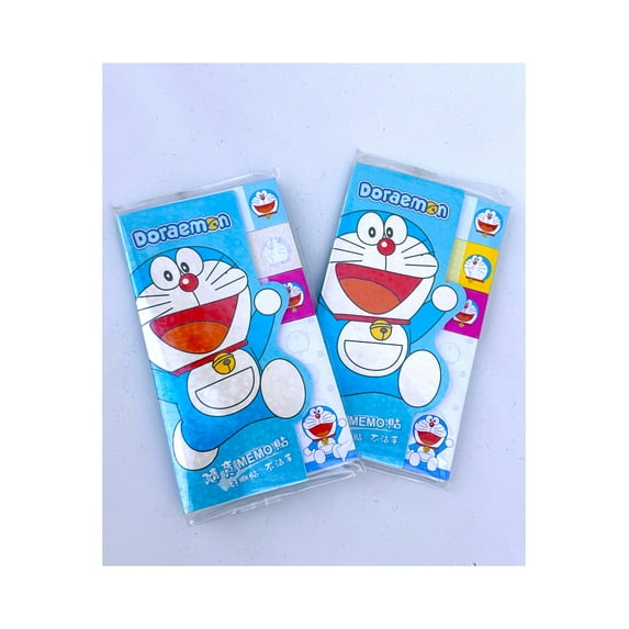 2pk Doraemon Yellow, Pink and Light Blue Memo Sticky Notes (3 Thin & 1 ...