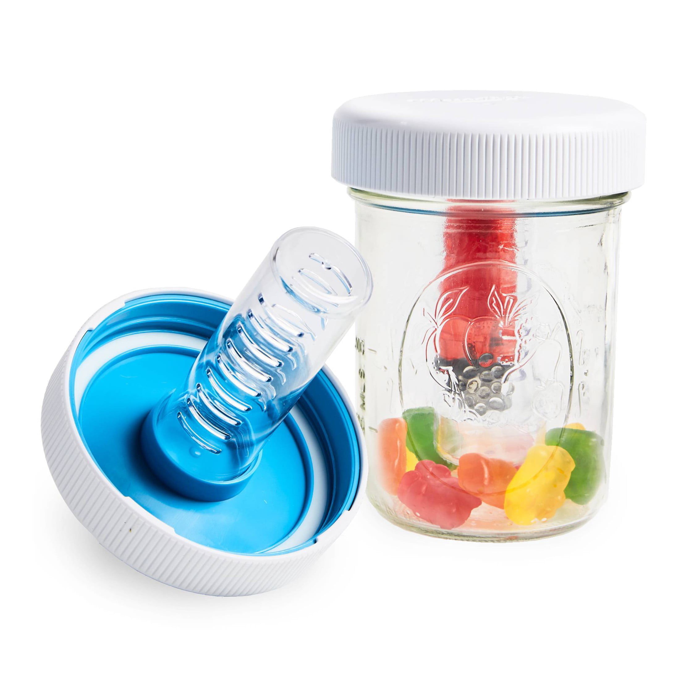 2pk Jar Safe Child-Resistant Mason Jar Lids Wide White - Walmart.com