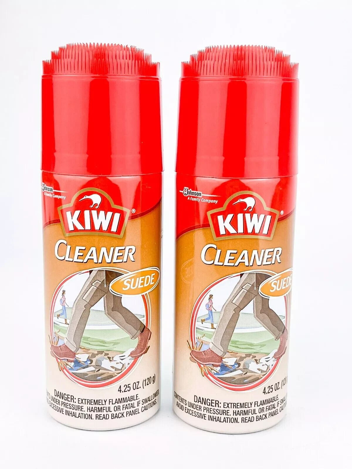 2pk Kiwi Suede Cleaner Leather Shoes Scrub Cap Aerosol 4.25oz - Walmart.com