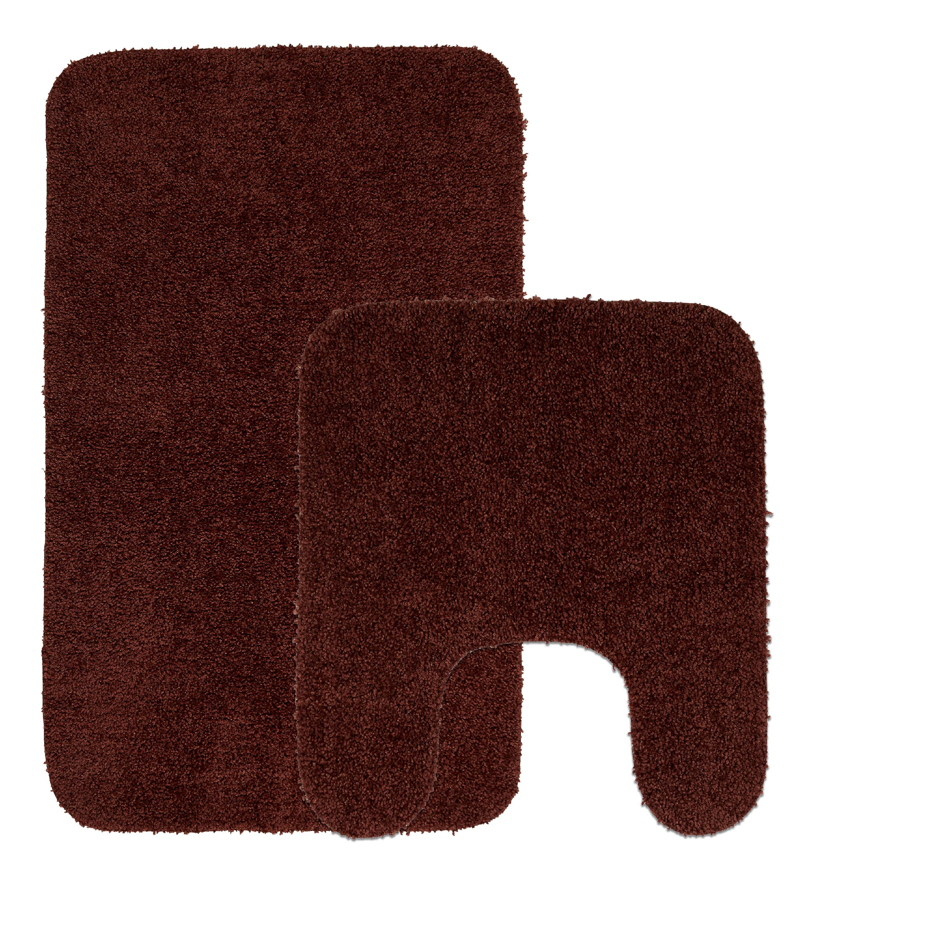 2pk. Mainstays Basic Bath Rug Set, 19.5" x 22" Contour & 19.5" x 32 ...