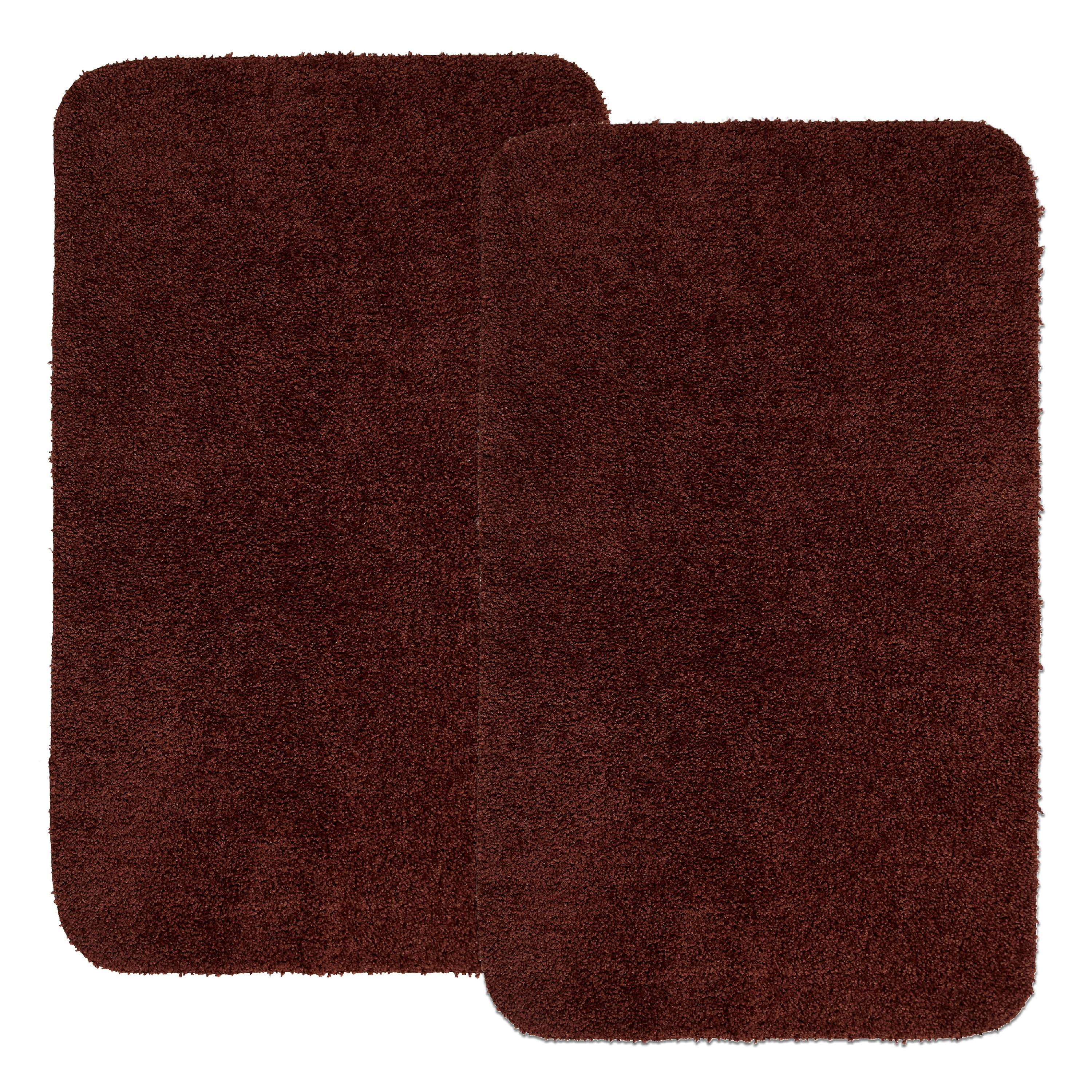 2pk. Mainstays Basic Bath Rug Set, 19.5" x 32" & 19.5" x 32", Warm ...