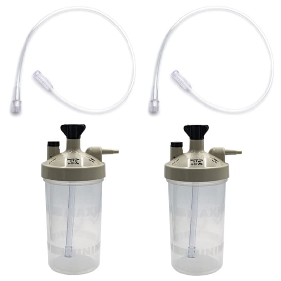 2pk Oxygen Therapy Bubble Humidifier High Flow with 15" Adapter Tubing ...