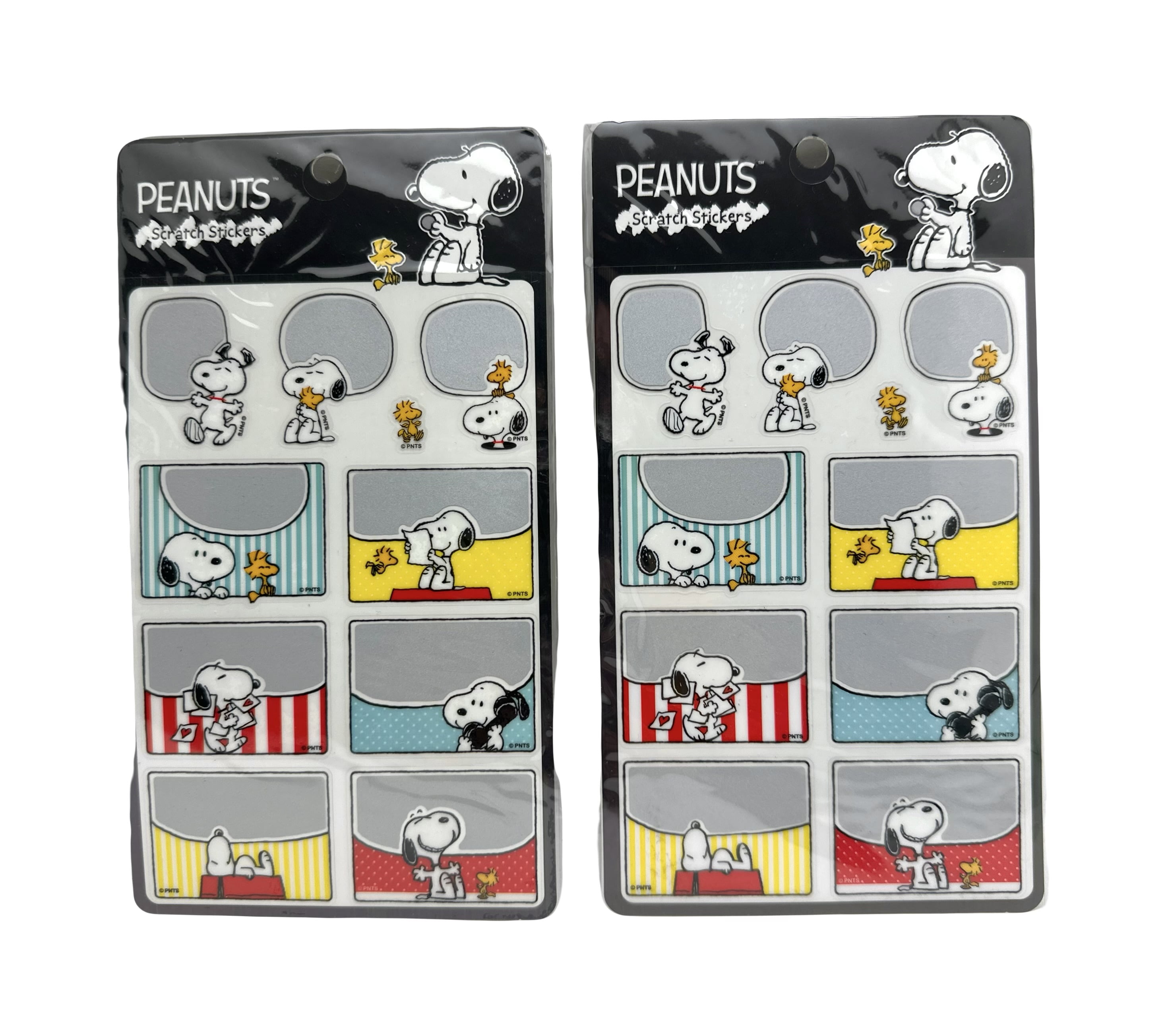 2pk Peanuts Snoopy and Woodstock Scratch Reveal Window Stickers ...