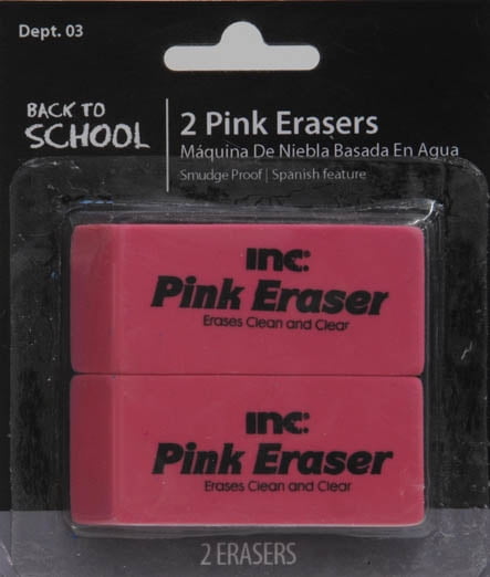 2pk Pink Erasers - Walmart.com