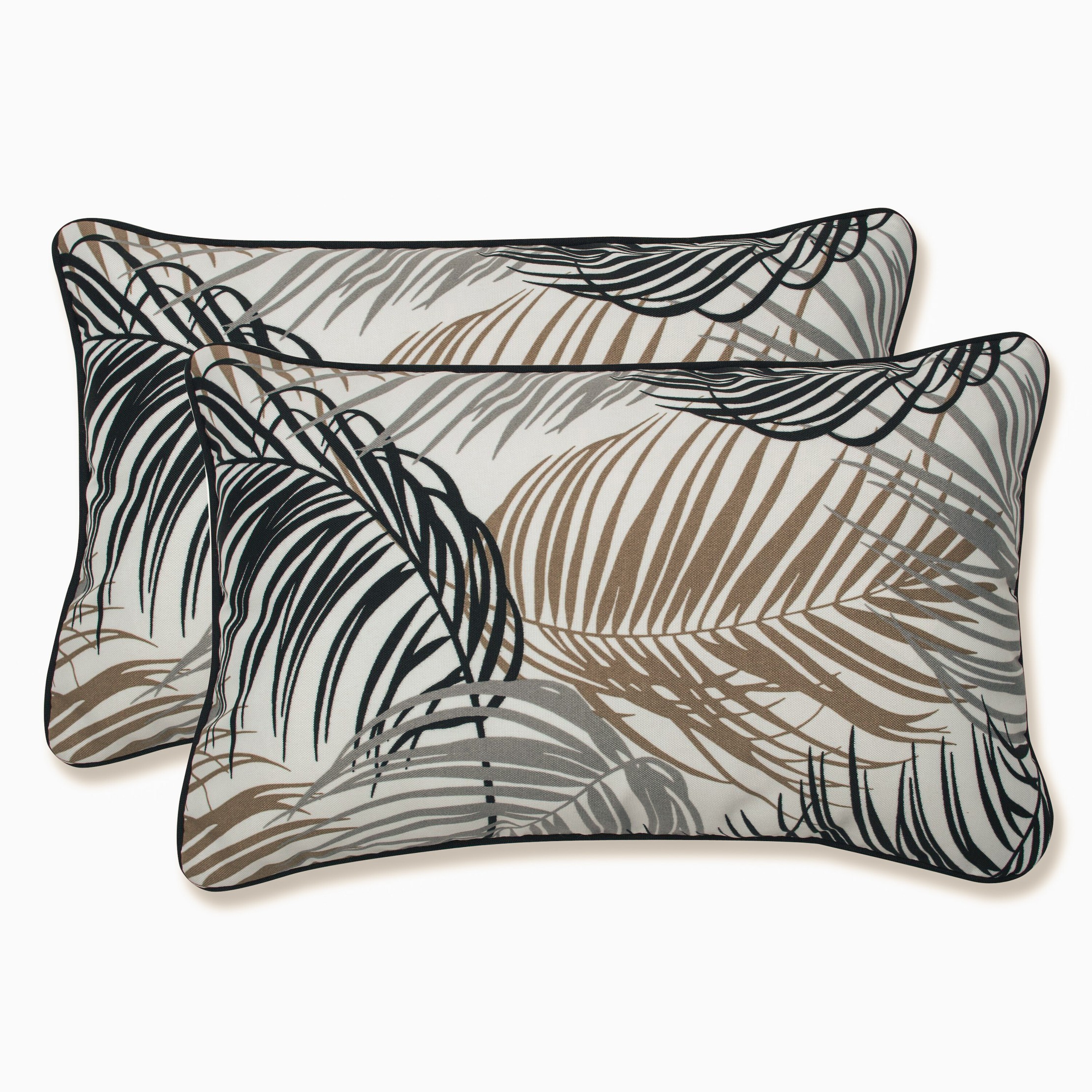 2pk Setra Stone Rectangular Throw Pillows Black - Walmart.com