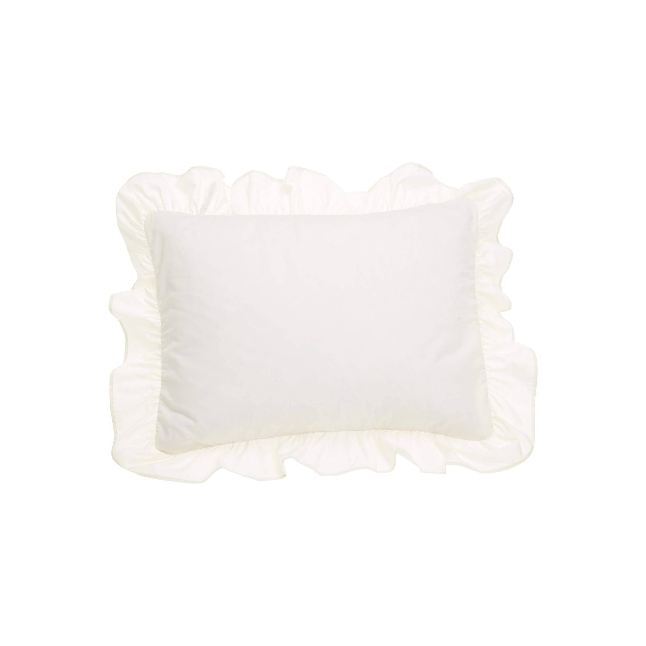 2pk Standard Ruffled Pillow Sham Ivory: Polyester, Machine Washable ...