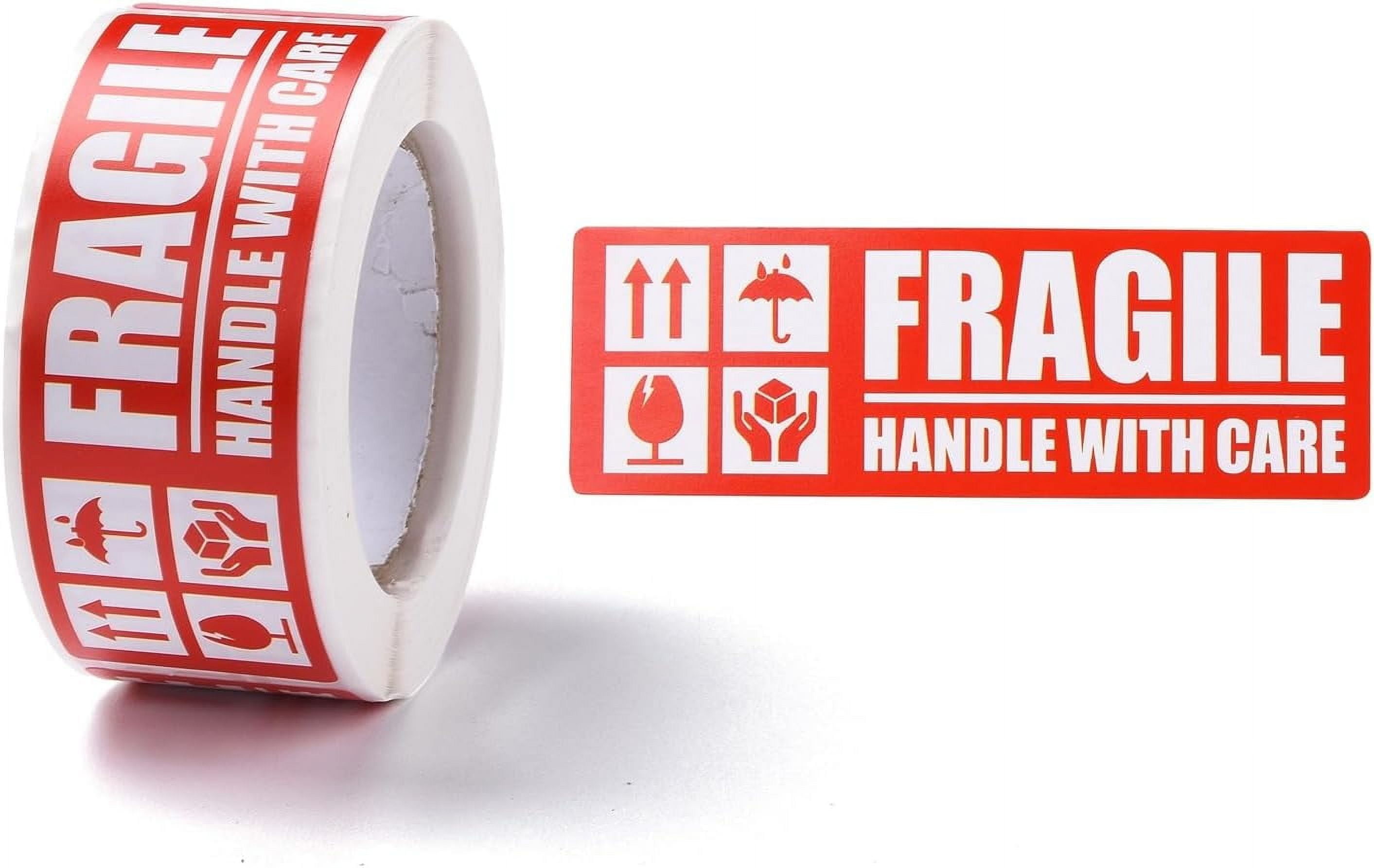 2rolls 300 Pcs Red Self-Adhesive Paper Warning Tag Stickers Rec with ...