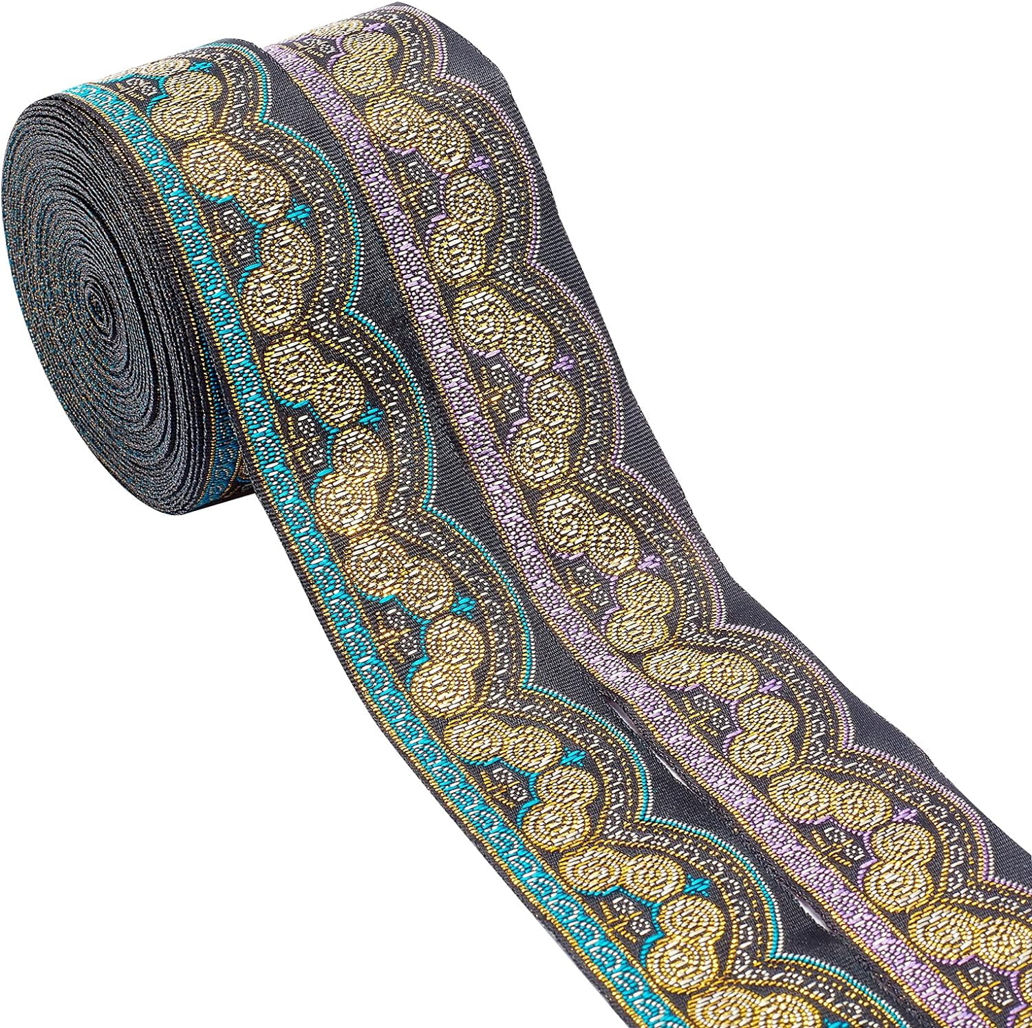 2rolls 7.6 Yards 1.3inch Embroidered Ribbon Trim Fabric Embroidered ...