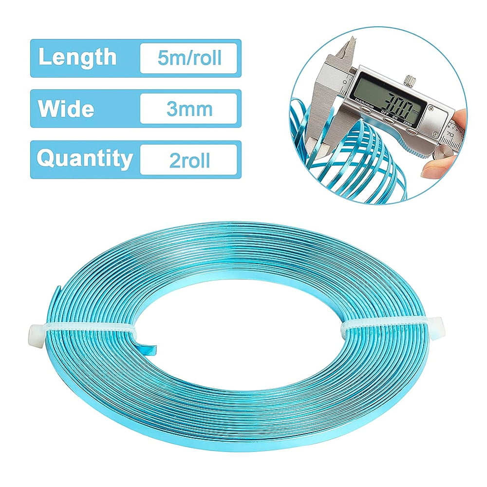 2rolls Aluminum Wire Flat Craft Wire Bezel Strip Wire for Cabochons ...