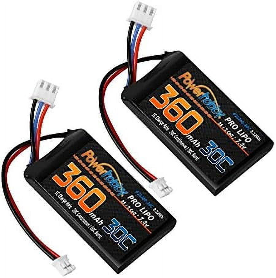 2s 7.4V 360mah 30C Upgrade Axial SCX24 Lipo Battery - Walmart.com
