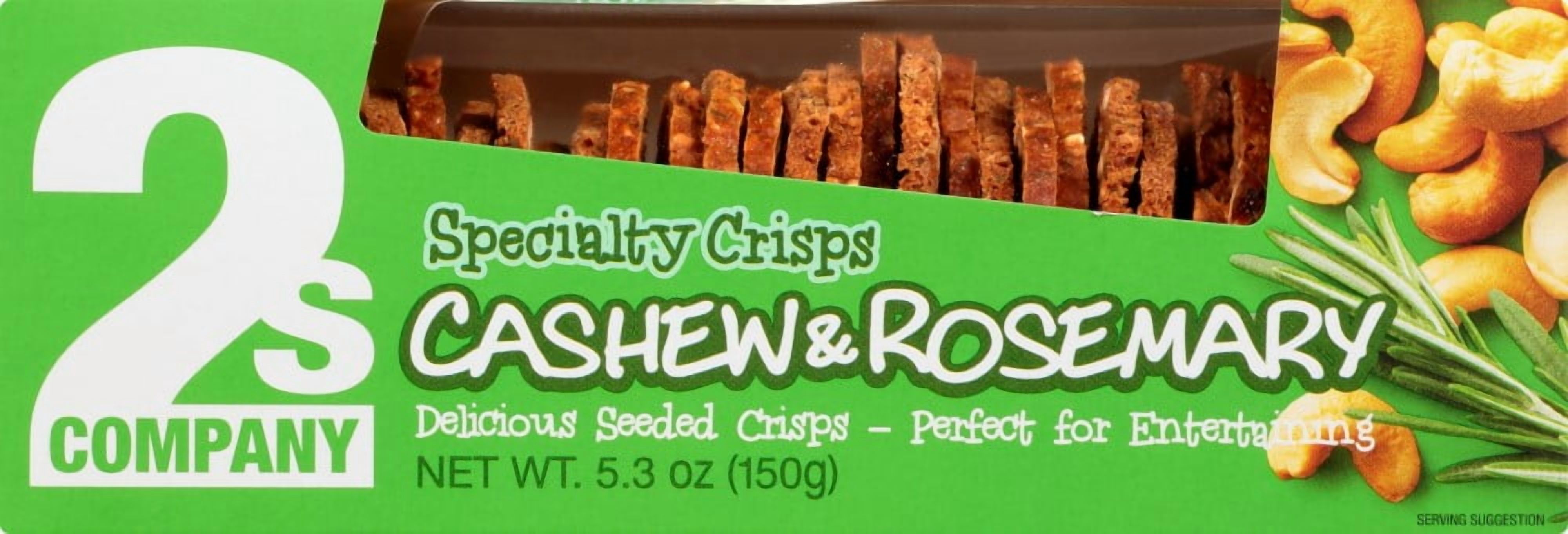2s Company Cashew and Rosemary Crisps, 3.5 oz, 12 Pack - Walmart.com