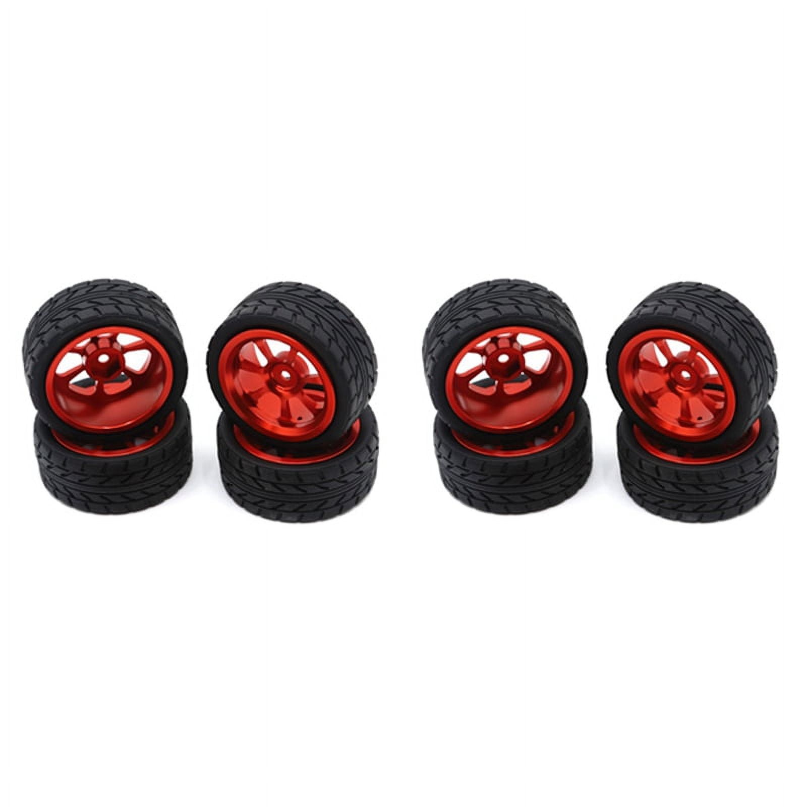 2set 65mm Metal Wheel Rim + High Grip Rubber Tires Tyres for 144001 ...