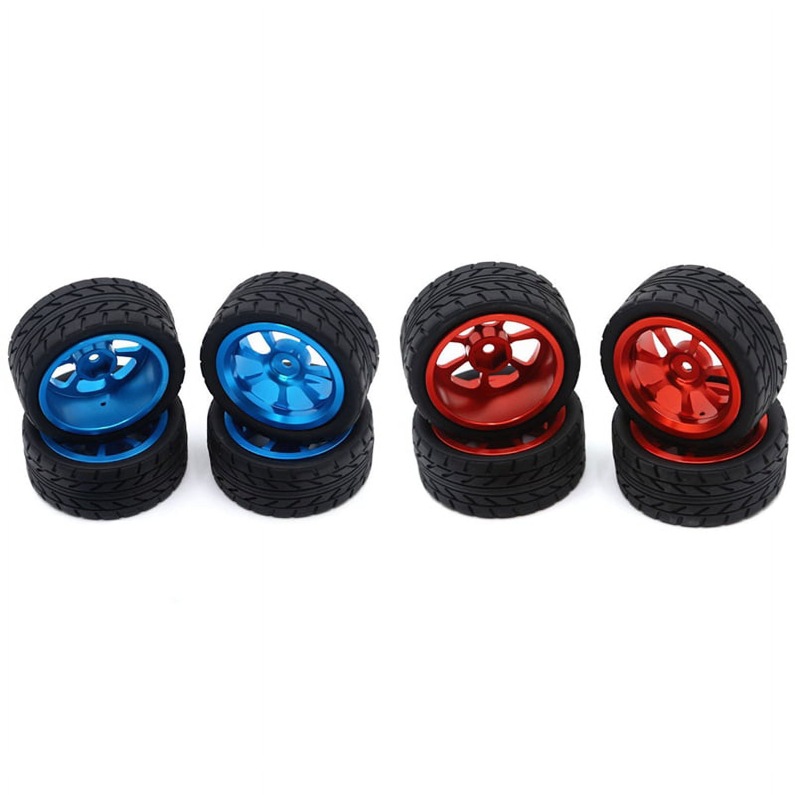 2set 65mm Metal Wheel Rim + High Grip Rubber Tires Tyres for 144001 ...