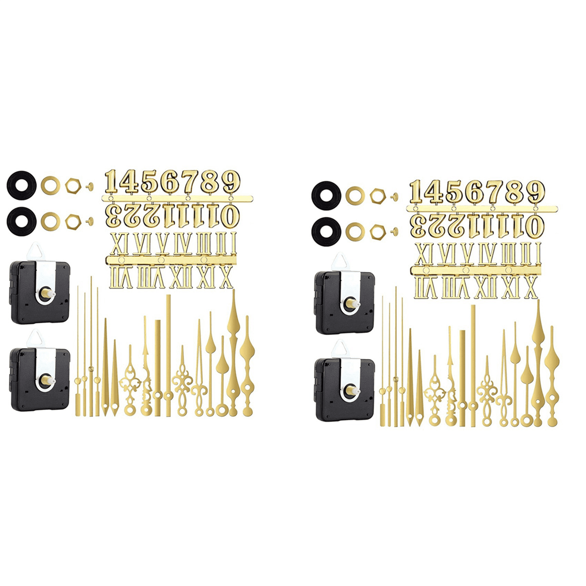 2set Clock Mechanism Silent Quartz Movement Machine Wall Hands Pointer ...