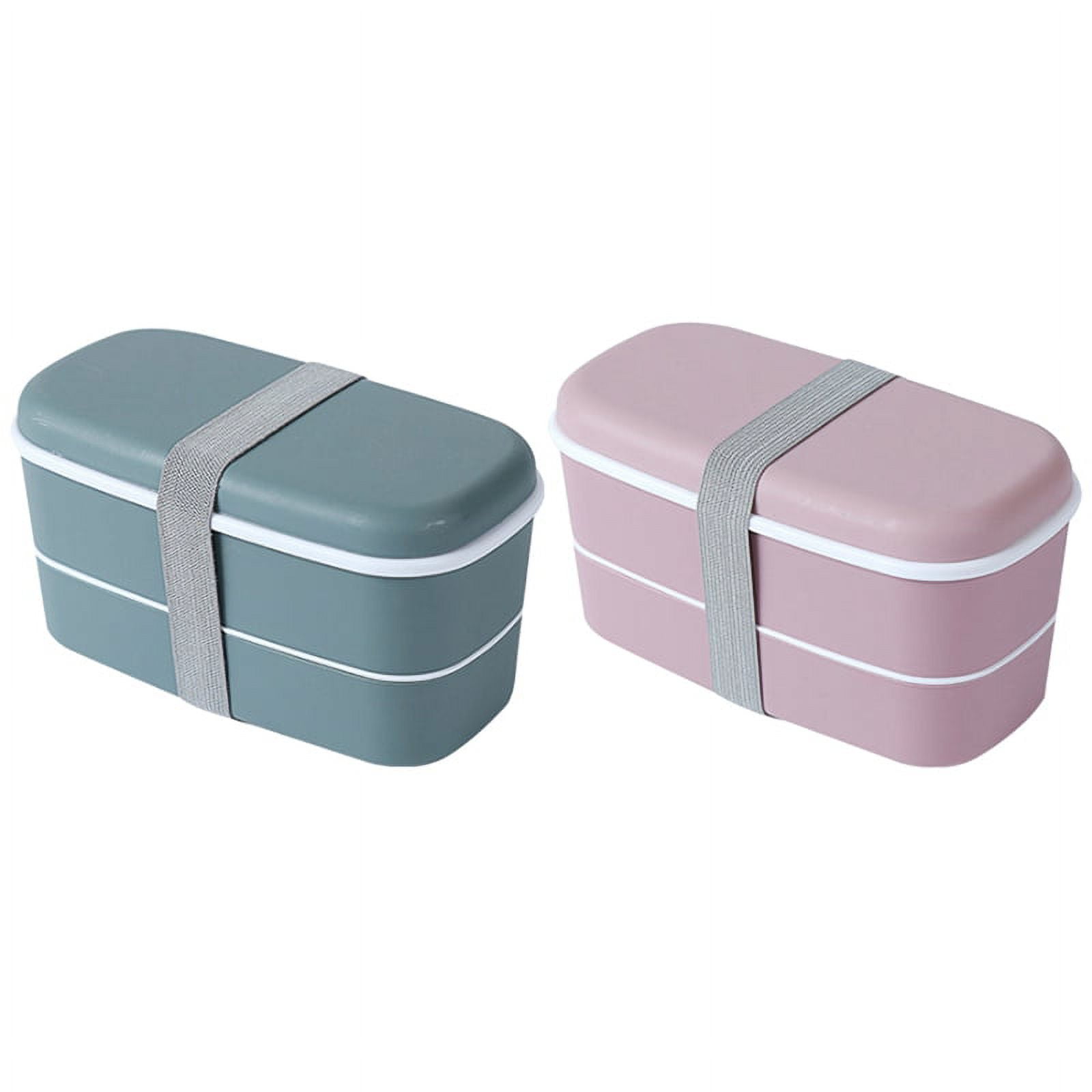 2set Microwavable 2 Layer Lunch Box with Compartments Leakproof Bento ...