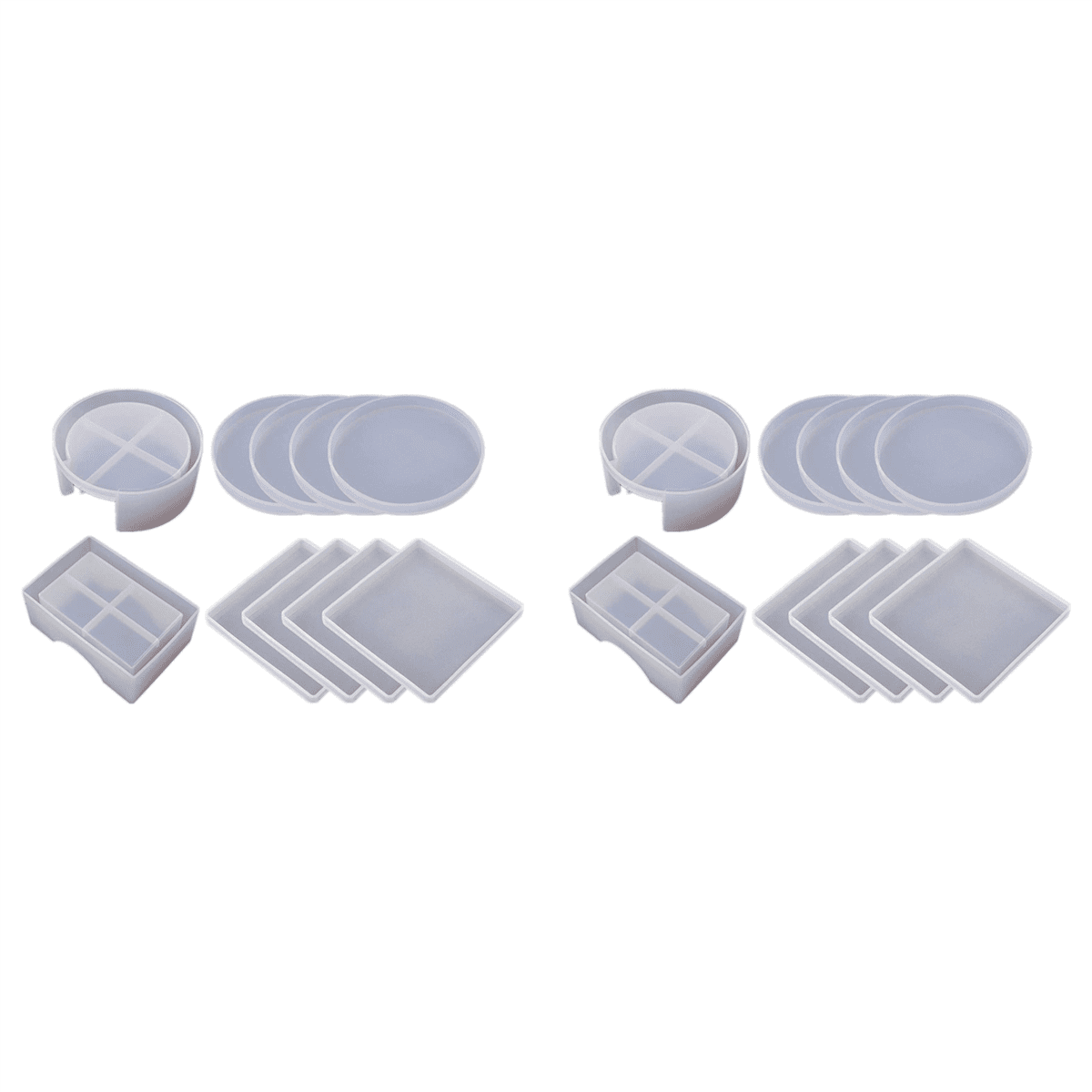 2set Silicone Coaster for Resin Casting,Epoxy Resin Coaster Kit 16 Pcs ...