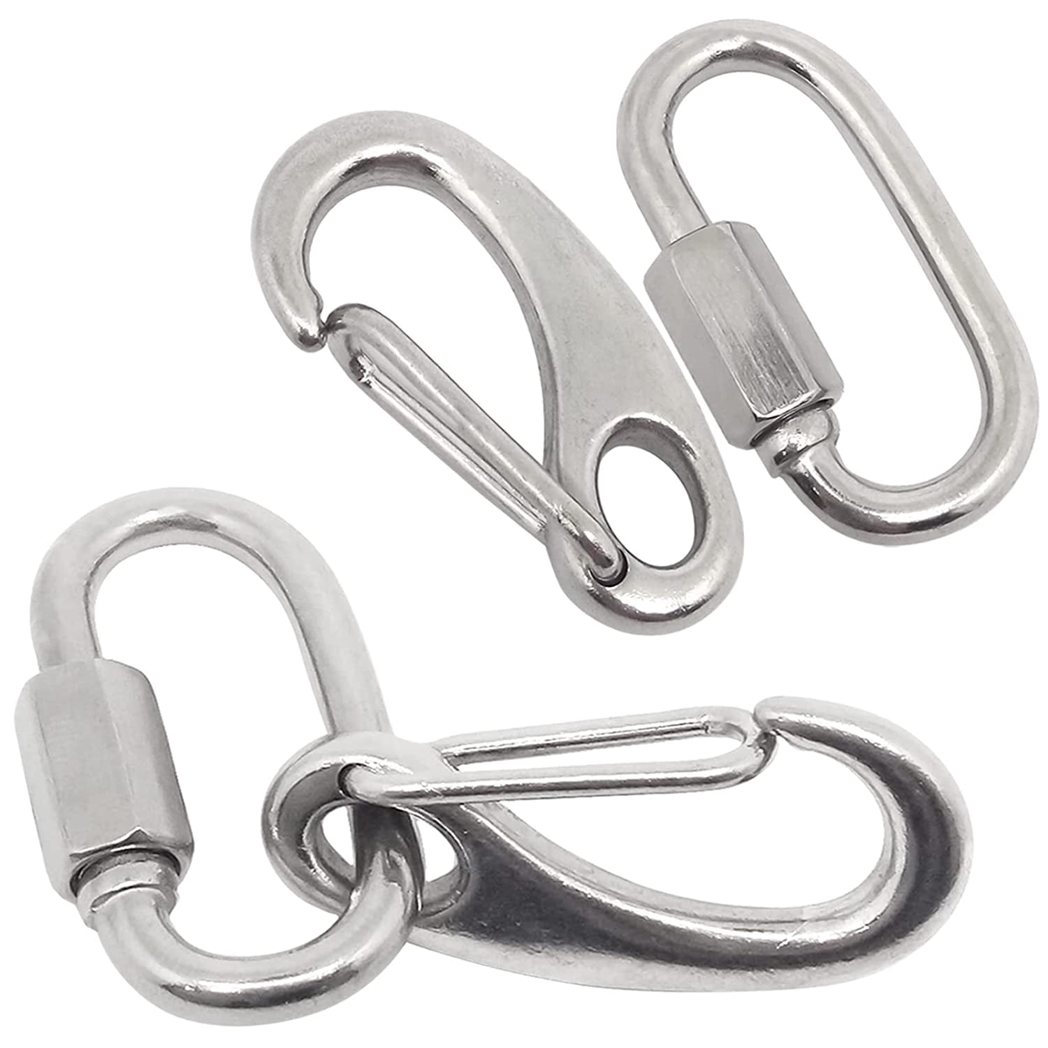 2set Stainless Steel Spring Snap Hook Carabiner,Carabiner Snap Hook ...