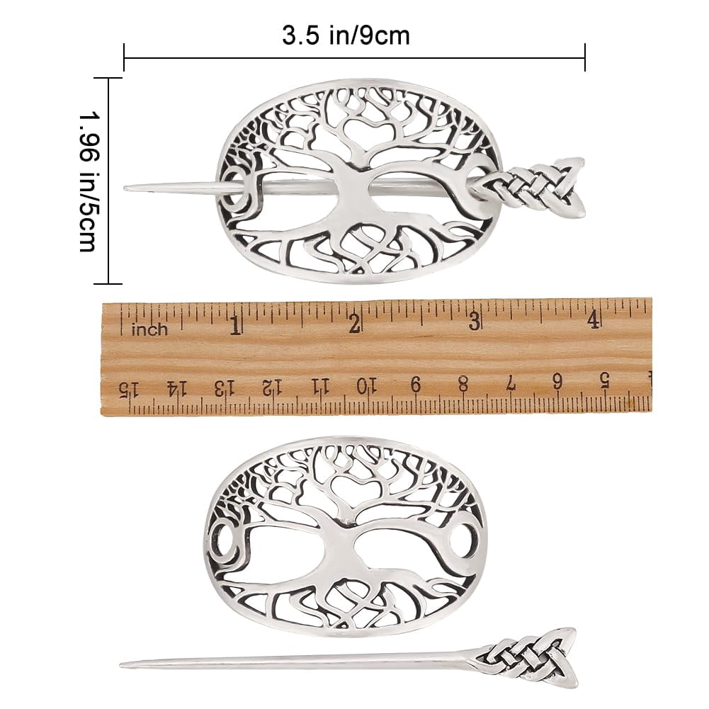 2sets 2 sets Irish Hairpins Clips Viking Tree of Life Hair Accessories ...