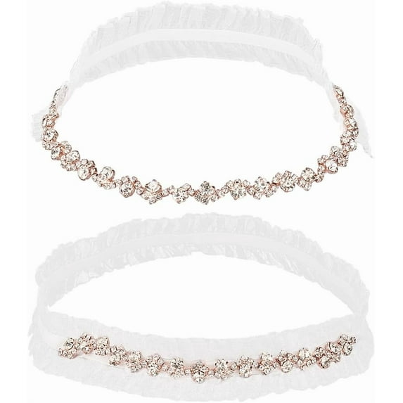 2sets 4Pcs Bride Wedding Garter Rhinestone Garter Belt for Wedding ...