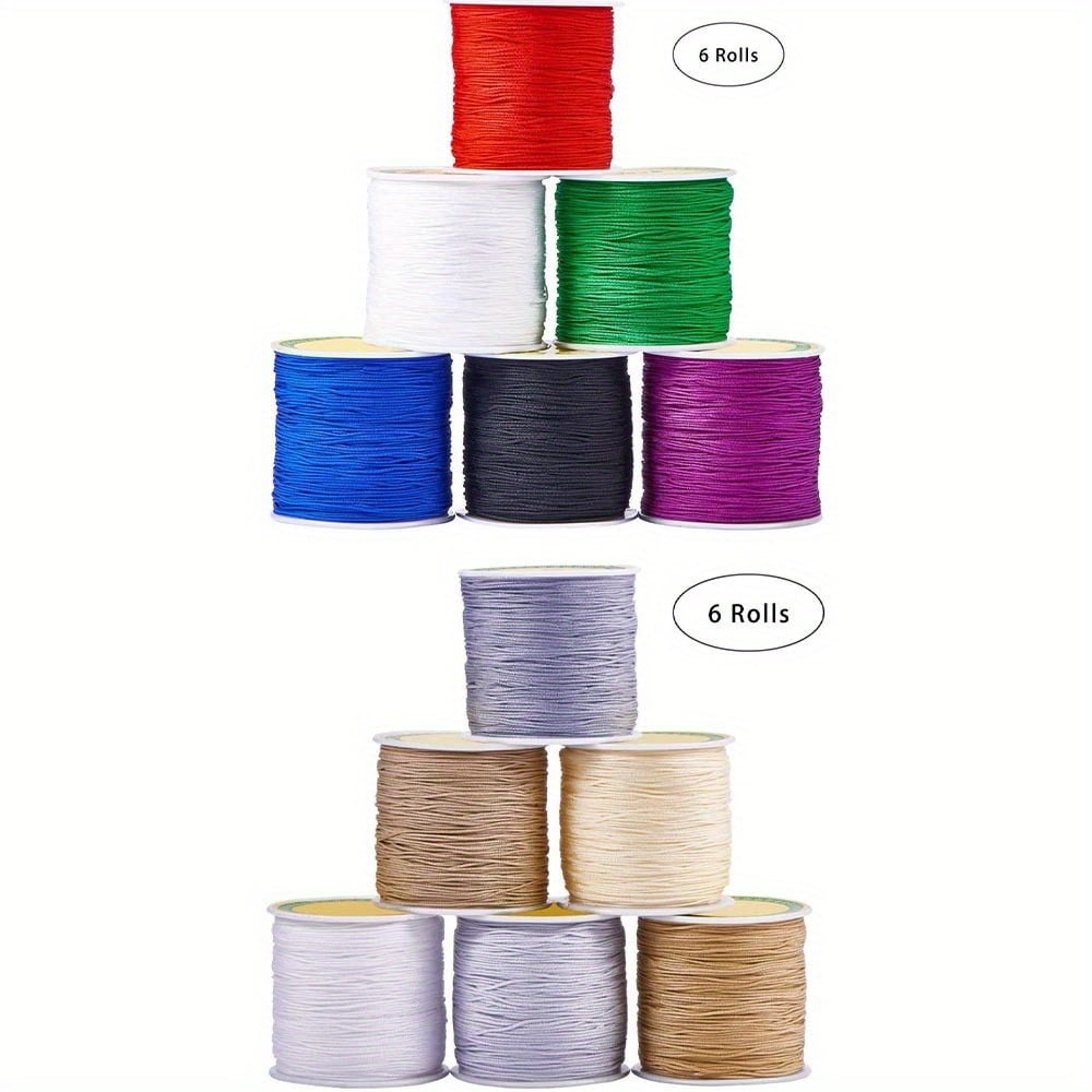 2sets 6 colors About 600 yard Rattail Nylon Cord Chinese Knotting Cord ...