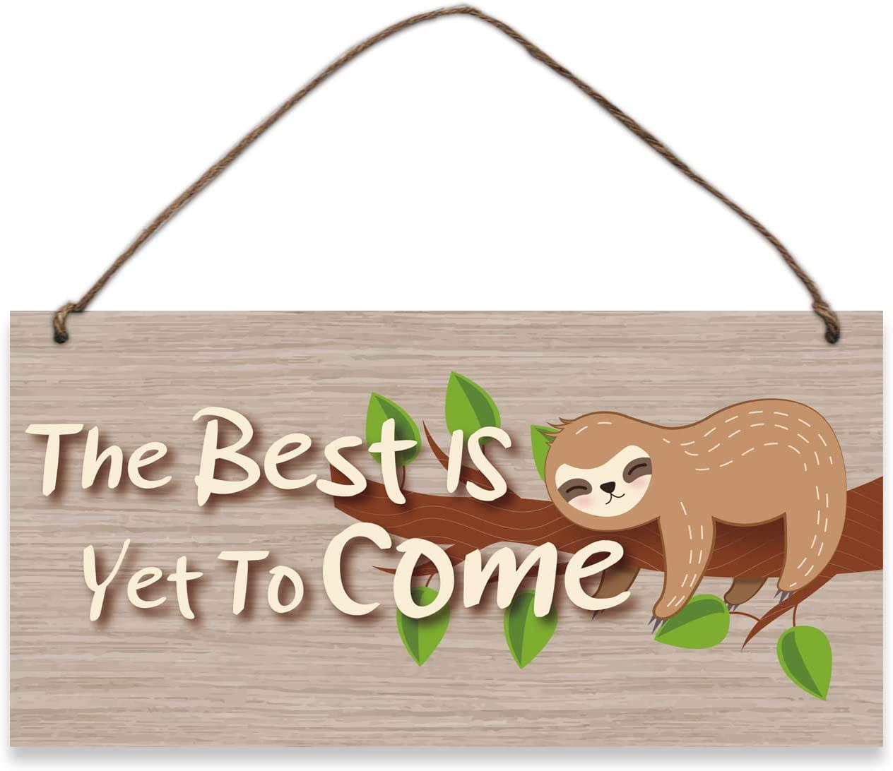 2sets The Best is Yet to Come Wood Sign Sloth Patter Wood Hanging ...