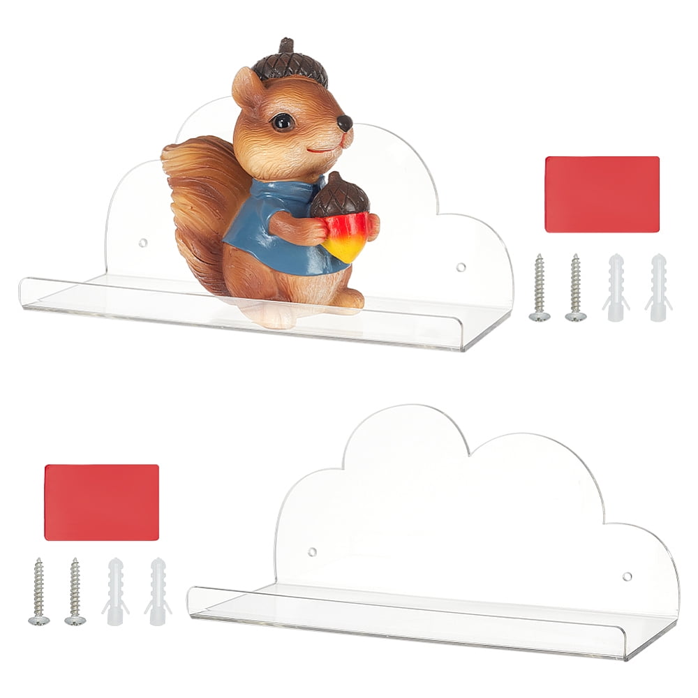 2sets Cloud Acrylic Wall Mounted Display Stands Floating Wall Shelf ...