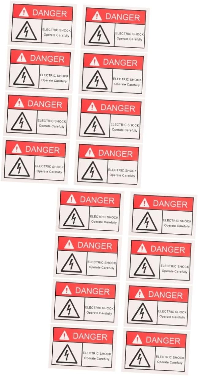 2sets Electricity Warning Labels Extinguisher Caution Danger Sign ...