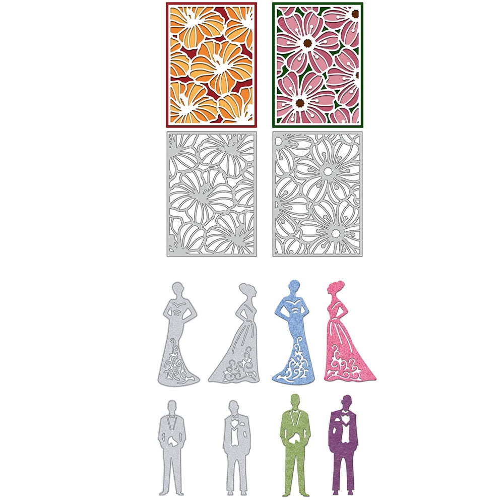 2sets Flower Frame Metal Die Cuts Flower Frame Cut Dies Metal Stencils ...