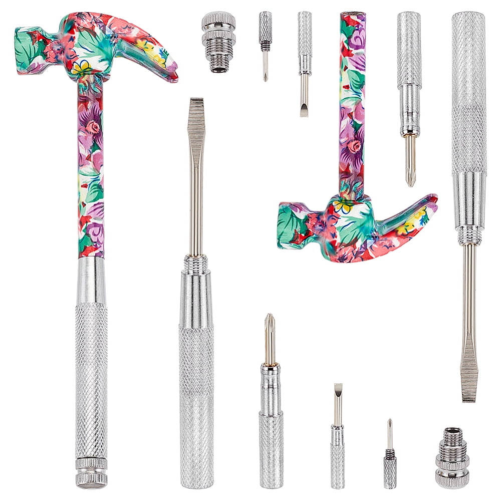2sets Flower Print Brass & Iron Hammer set 6-in-1 Multi-Functional ...