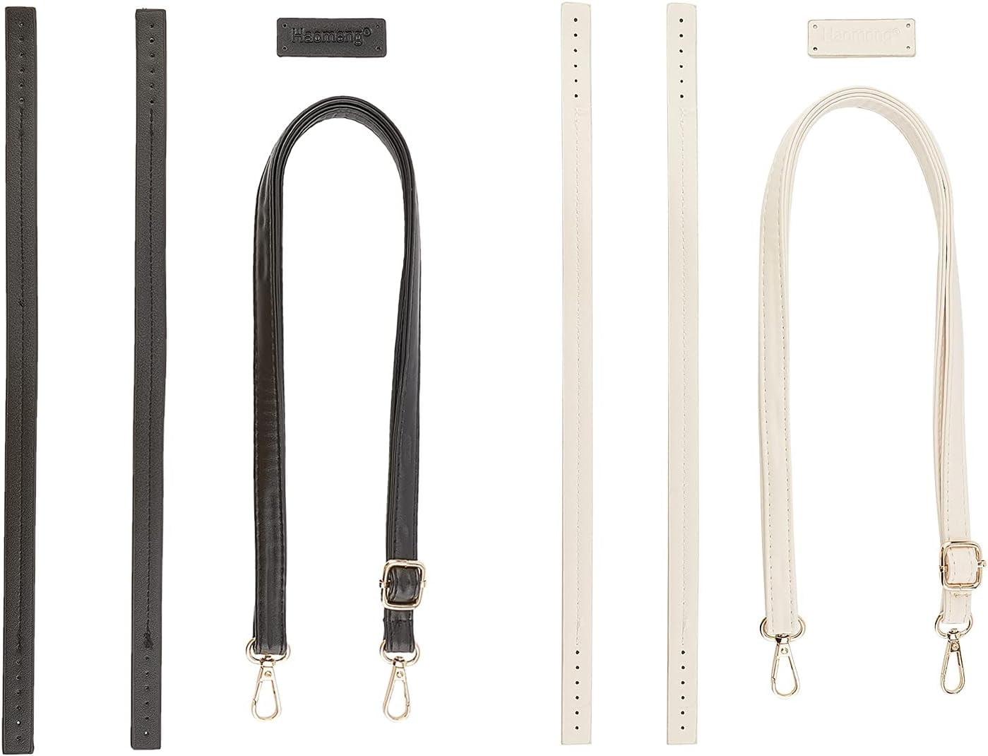 2sets Imitation Leather Bag Straps Purse Handles with Metal Clasps for ...