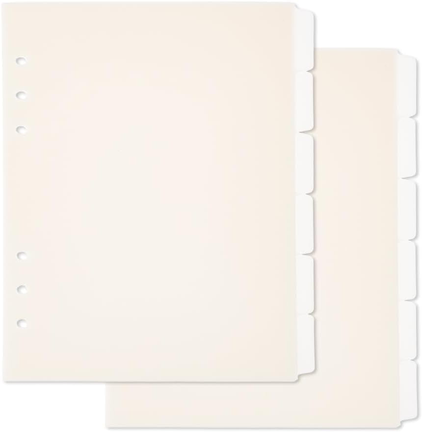 2sets PP Discbound Notebook Index Divider Sheets 6 Holes Tab Divider ...