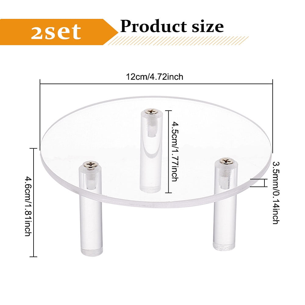 2sets Round Transparent Acrylic Minifigure Display Stands Model Display ...