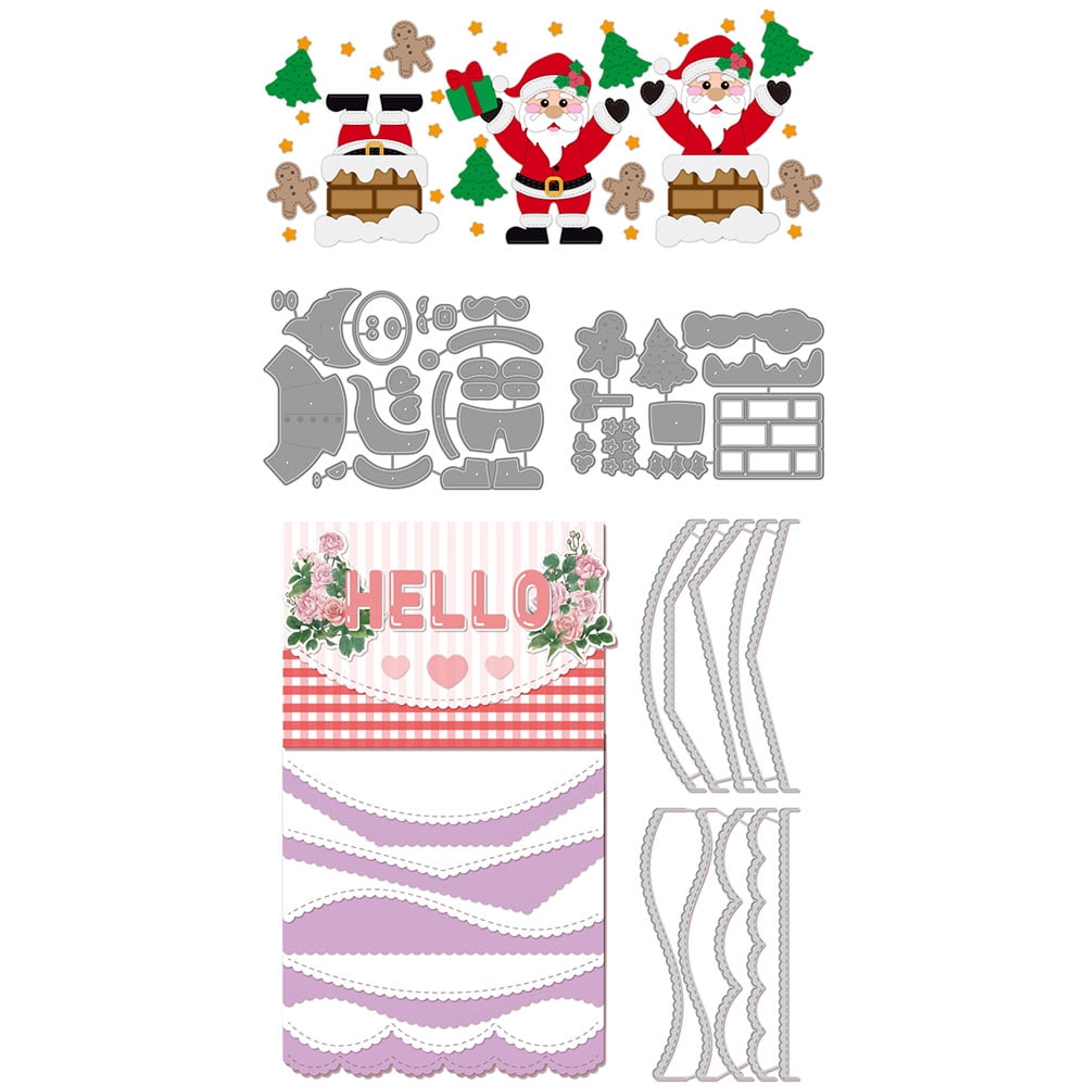 2sets Stitched Borders Cutting Dies Metal Scalloped Lace Border Die ...