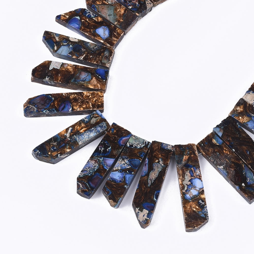 2strands Assembled Imperial Jasper & Bronzite Beads Strands Top Drilled ...