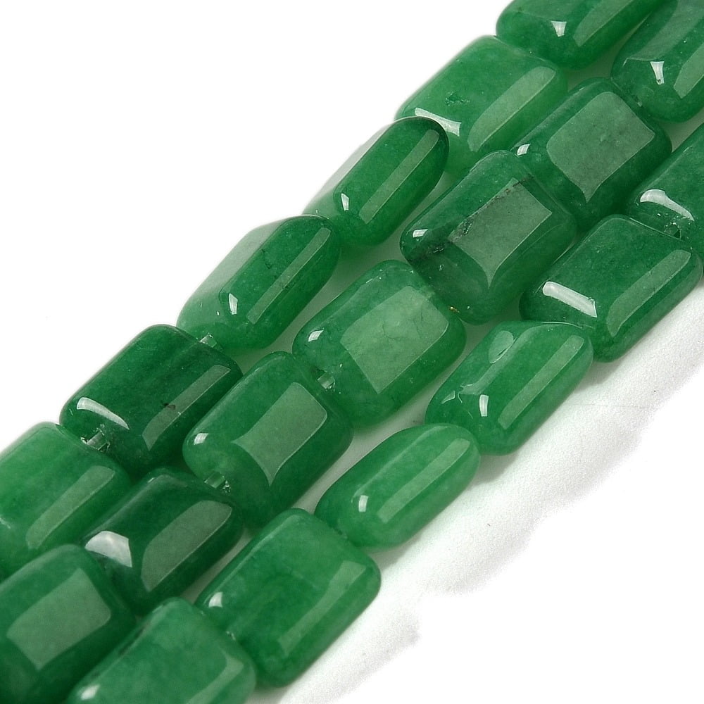 2strands Dyed Natural Malaysia Jade Beads Strands Rectangle Green 8~9x6 ...