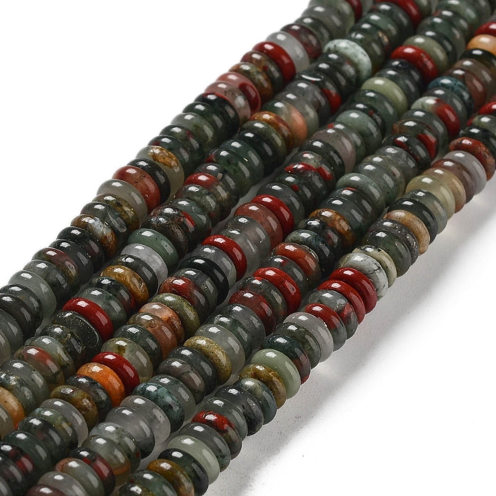 2strands Natural African Bloodstone Beads Strands Rondelle 6~6.5x2~2 ...
