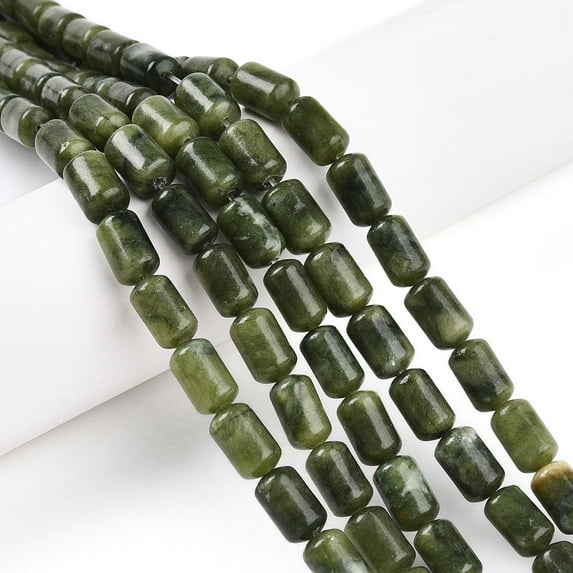 2strands Natural Chinese Jade Beads Strands Barrel 9.5~10.5x6~7mm Hole ...
