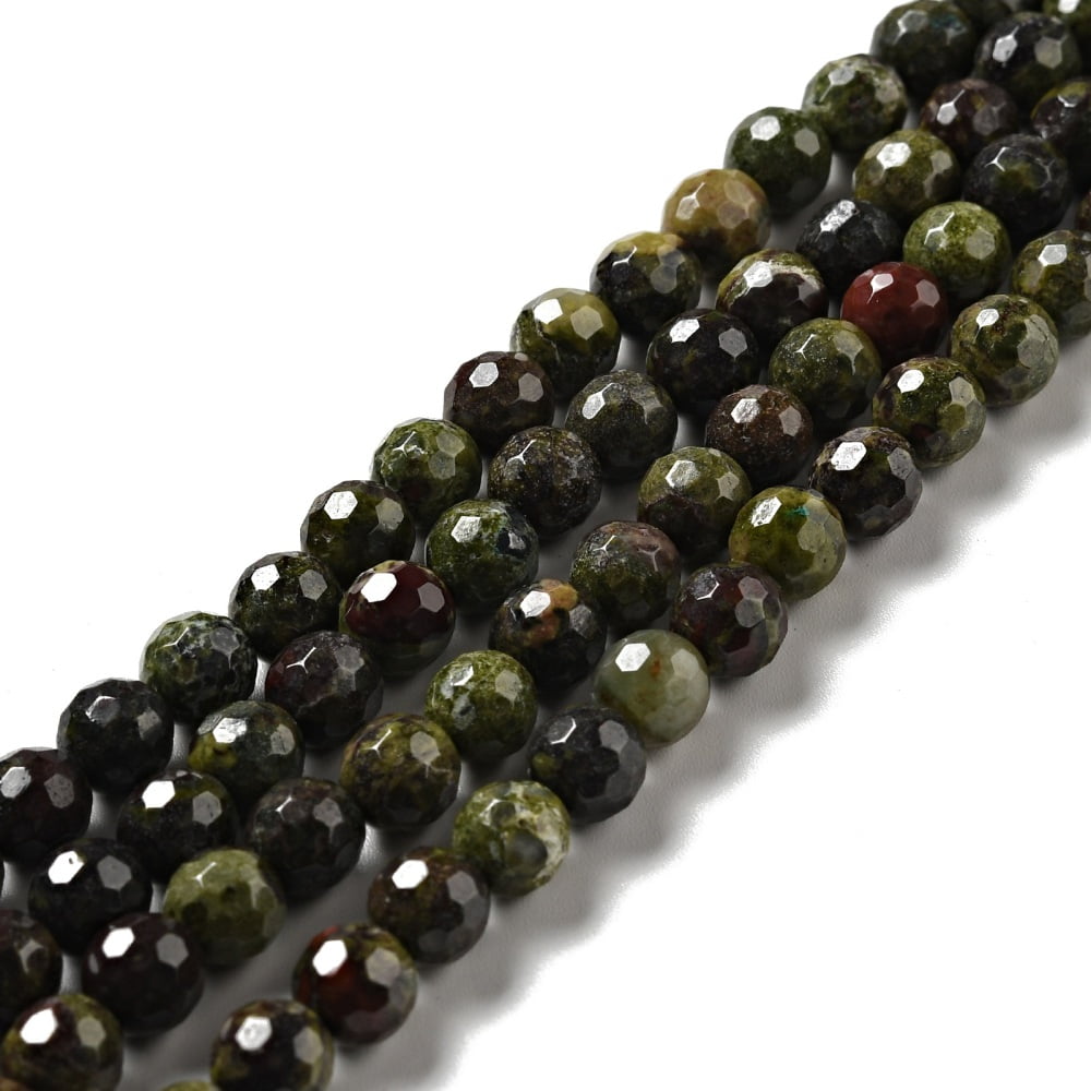 2strands Natural Dragon Blood Beads Strands Faceted(128 Facets) Round 6 ...