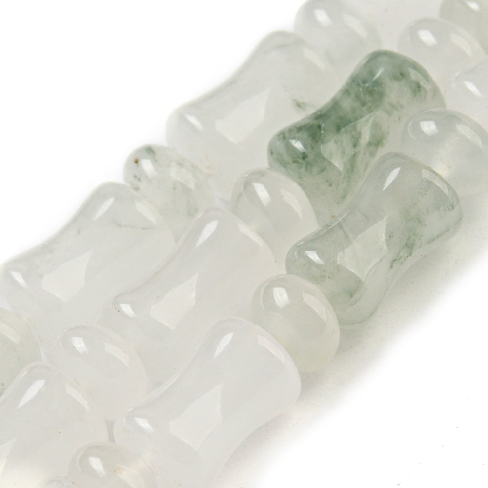 2strands Natural Jade Beads Strands with Rondelle Beads Bamboo Stick ...