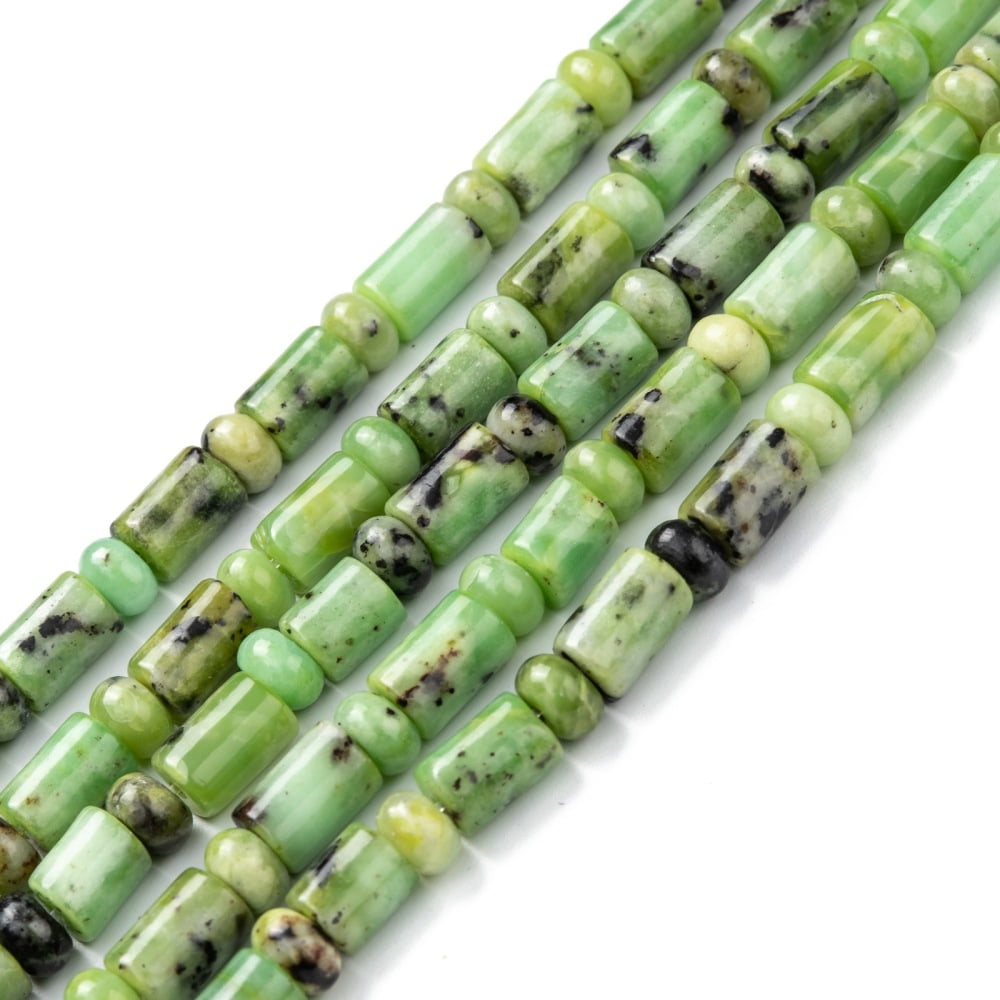 2strands Natural Serpentine Beads Strands Column Rondelle Rondelle: 6.3 ...