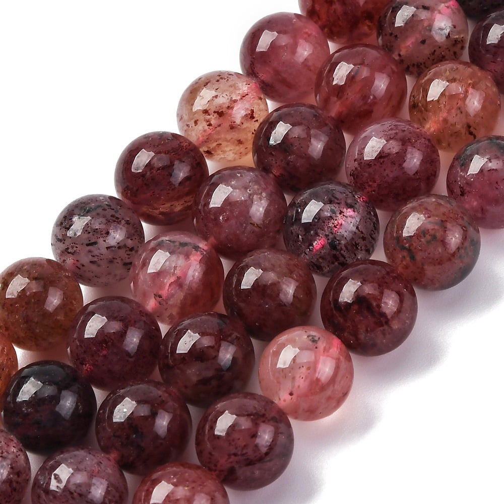 2strands Natural Strawberry Quartz Beads Strands Round 10mm Hole: 1mm ...