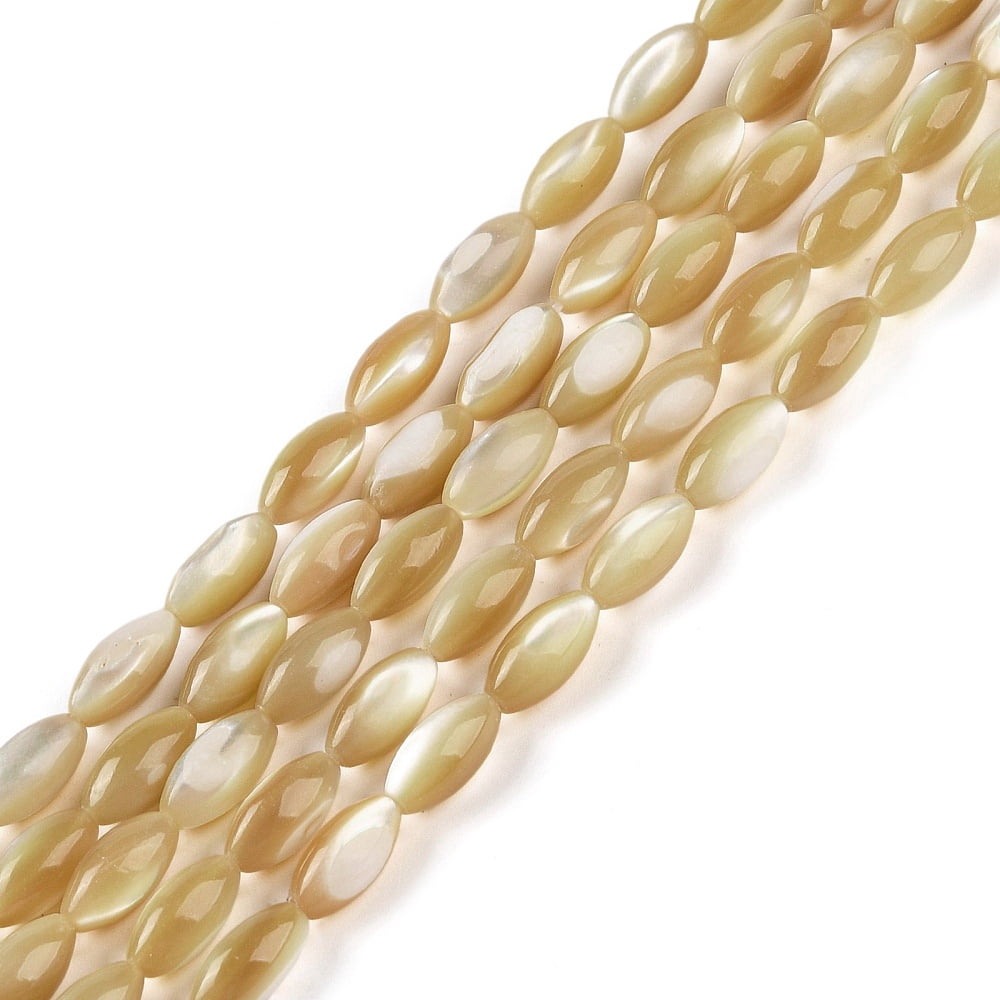 2strands Natural Trochus Shell Beads Strands Rice Dark Goldenrod 12x6mm ...
