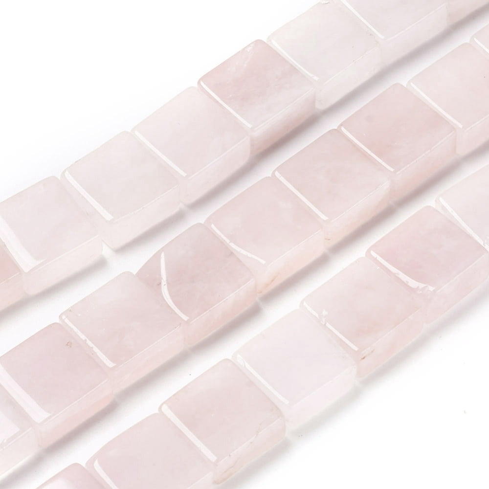 2strands Rose Quartz Beads Strands Flat Slice Square Beads 16x16x8mm ...