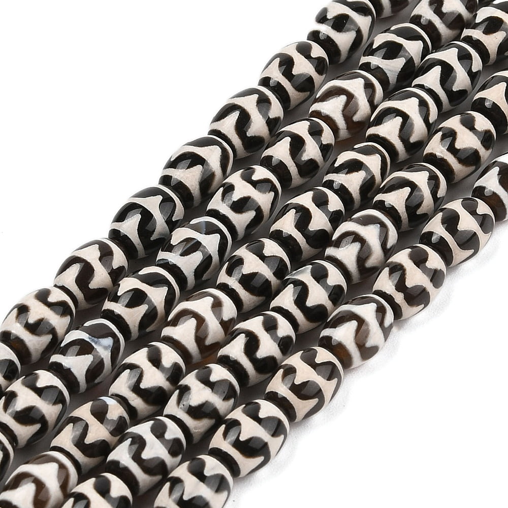 2strands style dZi Agate Beads Strands Agate Beads Dyed & Heated Barrel ...