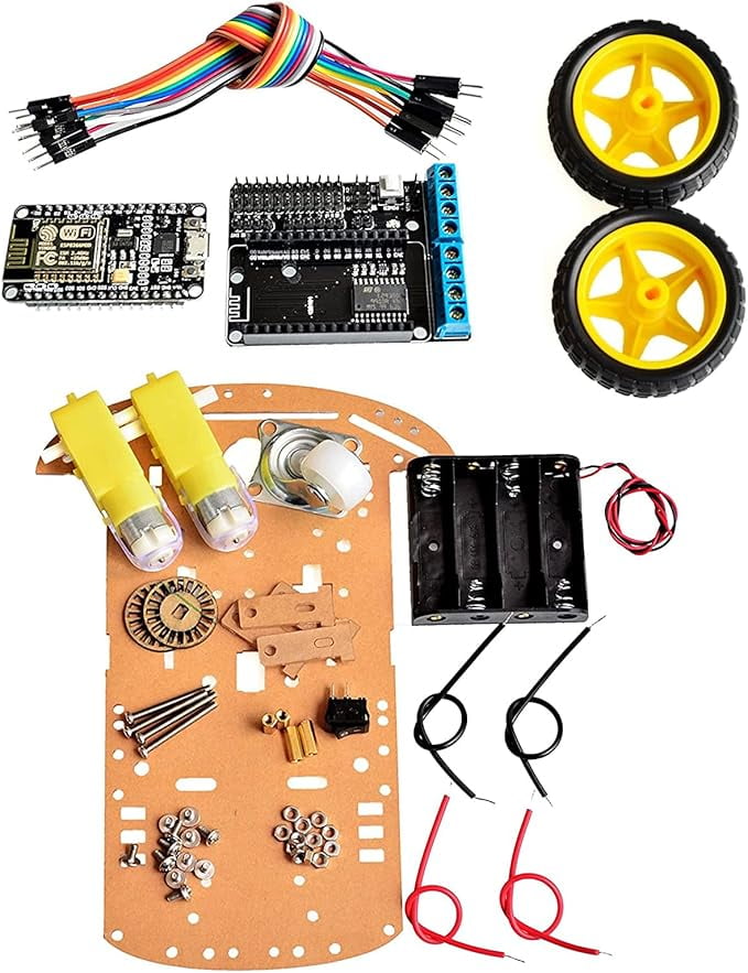 2wd rc smart car kit L293D by ESP-12E for esp8266 esp 12e DIY rc toy remote control by phone Lua ...