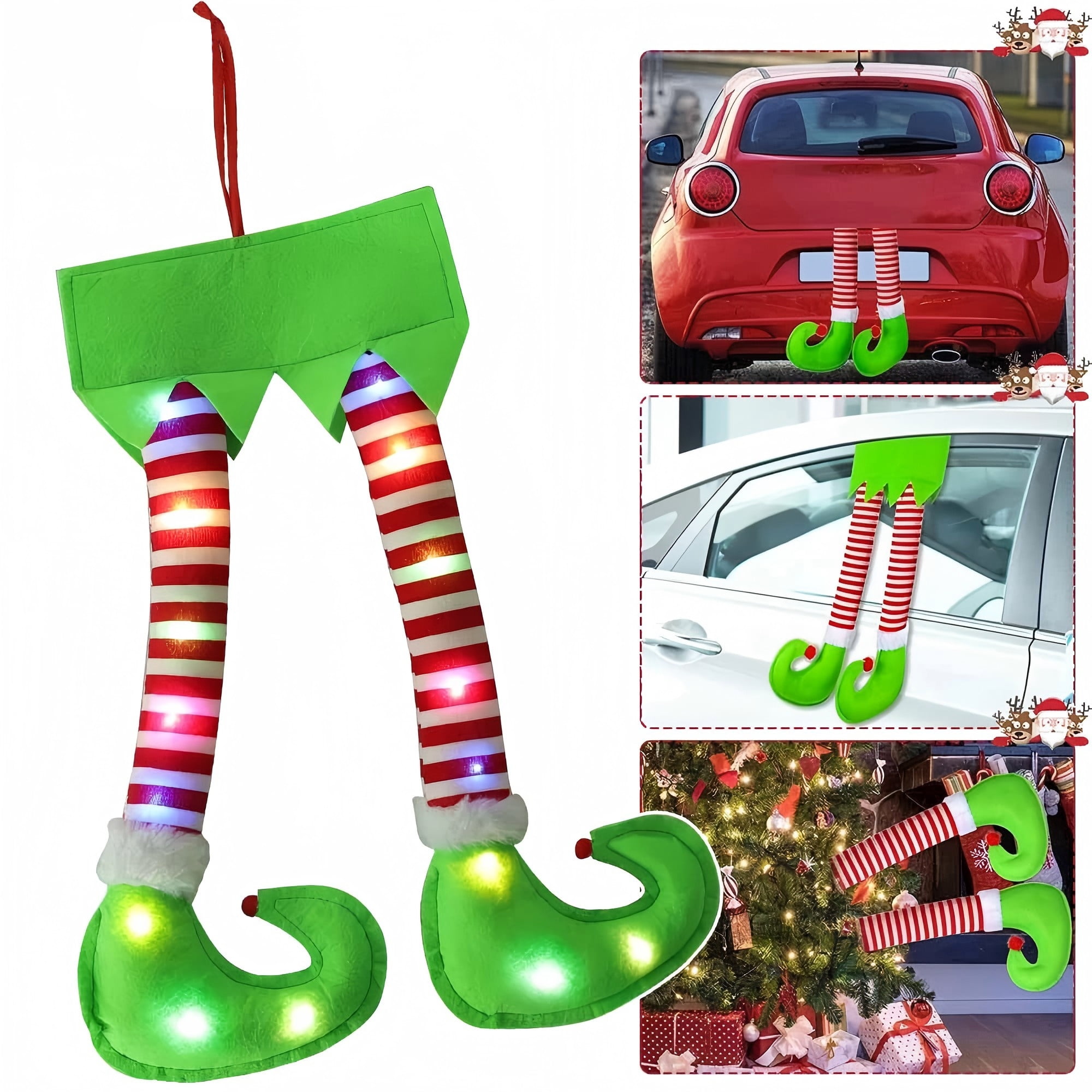 2win2buy LED Christmas Elf Legs Decor with LED Lights Xmas Holiday ...