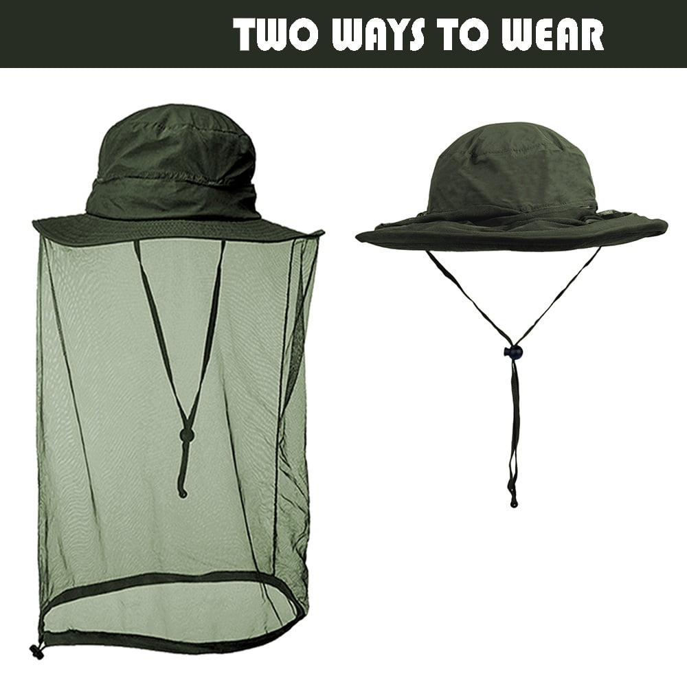2win2buy Net Hat with Neck Face Cover, Sun Hat with Mesh , Anti ...