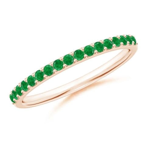 2wist Designs 18K Rose Gold Plated Half Eternity Emerald Round Shape ...